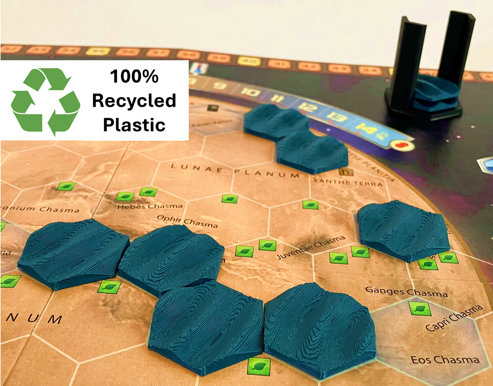 Terraforming Mars Ocean Tiles (x9) With Holder – PlayItForwardPrints